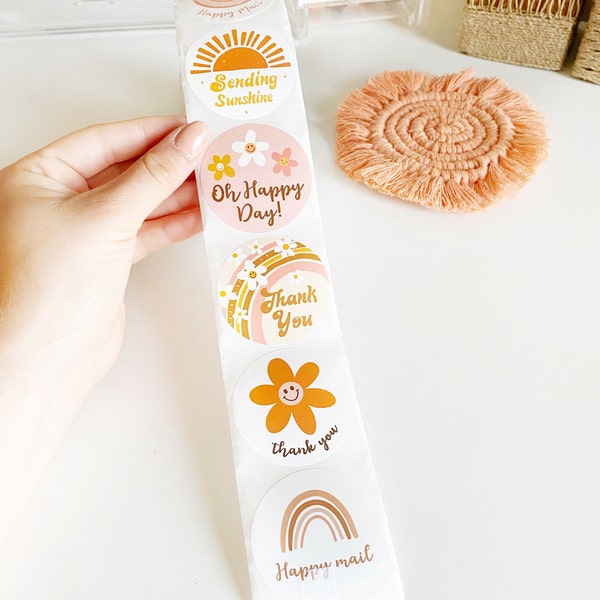 2" Fun Roll Thank You Stickers,small Business Stickers,round Thank You ...