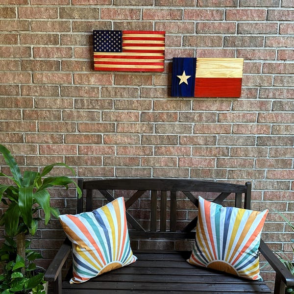 Small Handmade Rustic American Wooden Flag - Etsy