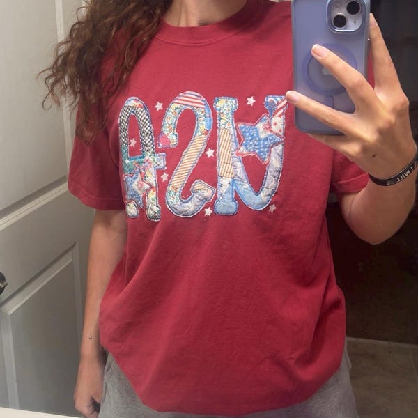 Summer Monogram | Vintage Quilt Applique |fishtail Monogram Applique | Yellow Monogram Tshirt ...