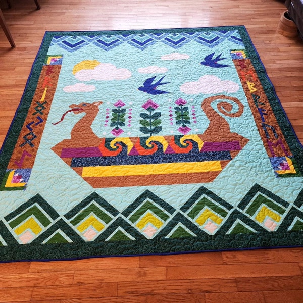 Summer Sky Sunset Clouds Quilt Block PDF Pattern-includes Instructions ...