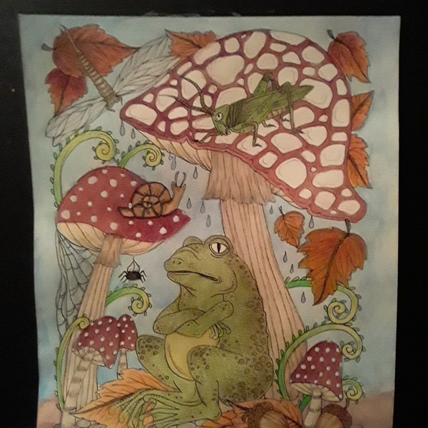 Fall Frog and Friends Coloring Page, Pdf, Digital, Fun Fall Coloring ...