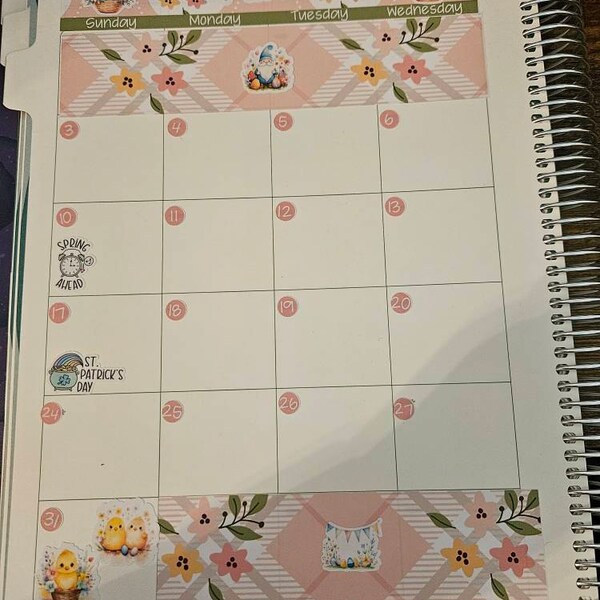 Floral Wooden Background Monthly Planner Sticker Kit, TBM BBP Workbook ...