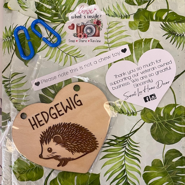 Hedgehog Name Sign, Hedgehog Name Tag, Hedgehog Cage Sign, Hedgehog ...