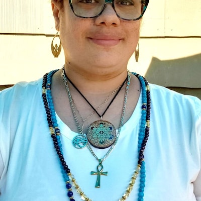 GARNET & CITRINE Mala Beads, Egyptian Goddess Isis 108 Bead Crystal ...