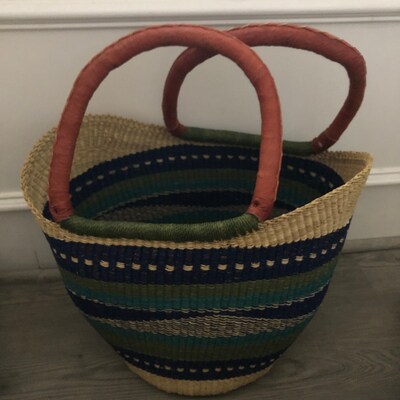 African Rwanda Woven Basket Biko Pink - Etsy