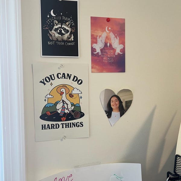 Cute Goose Wall Print, Motivation Quote, Retro Style Illustration ...