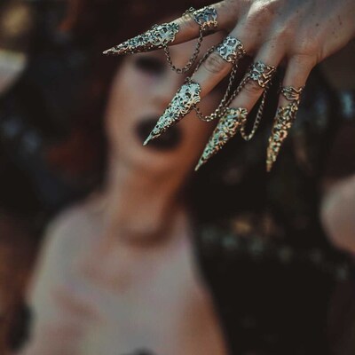 Full Hand Armor alik Gothic Finger Claws Dark Nail Dark Jewelry ...