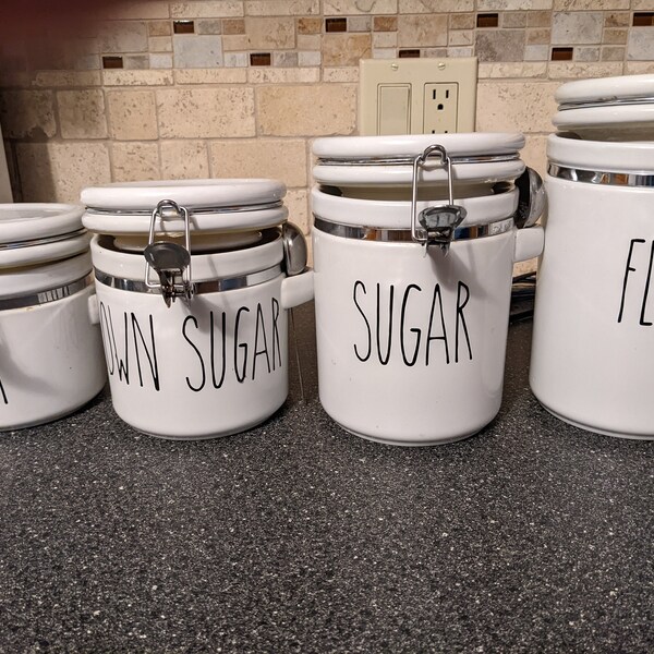 Kitchen Canister Decals | Kitchen Canister Labels | Kitchen Jar ...