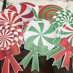 Christmas Peppermint Yard Sign Cutouts, Christmas Candy Theme ...