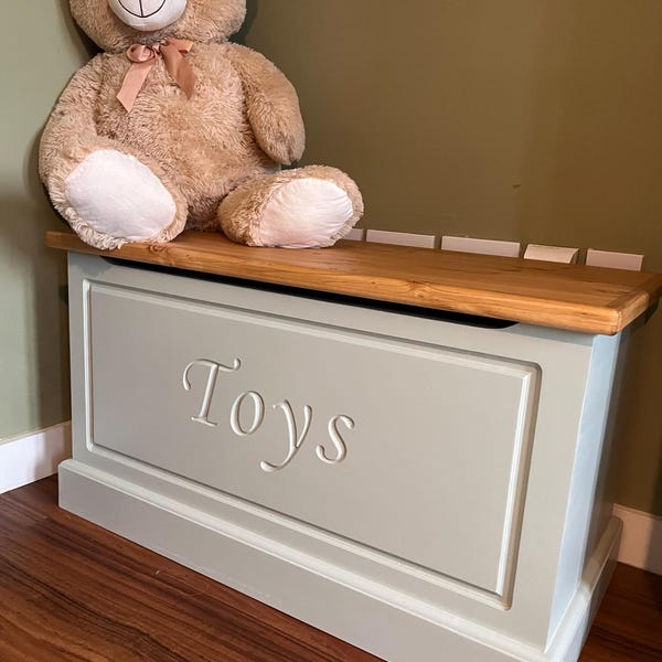 Handmade, Personalised Solid Wood Toy Box With Soft Closing Lid - Etsy UK
