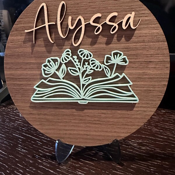 Personalized Library Sign, Book Shelf Decor, Gift for Book Lover ...