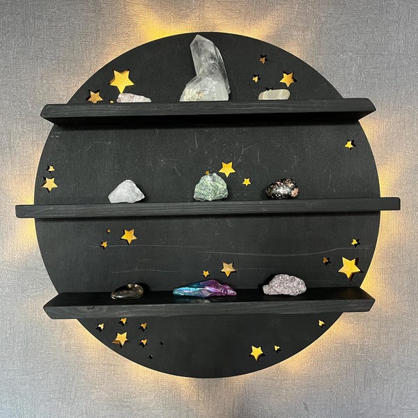 Coppermoon Light Full Moon Crystal Shelf, Moon Shelf, Celestial Shelf ...