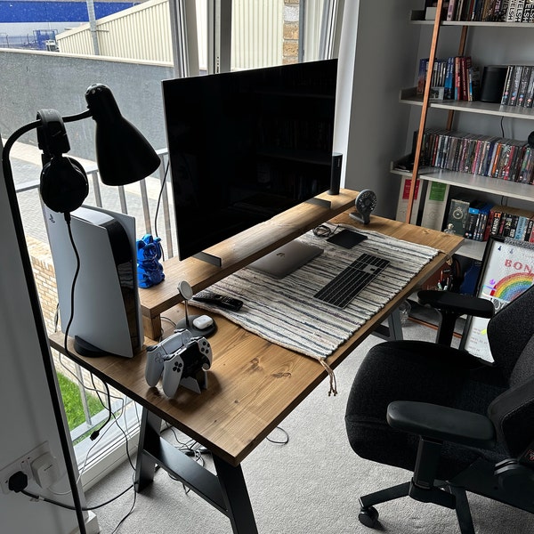 Bespoke Rustic Gaming Desk With A Frame Industrial Legs - Etsy UK