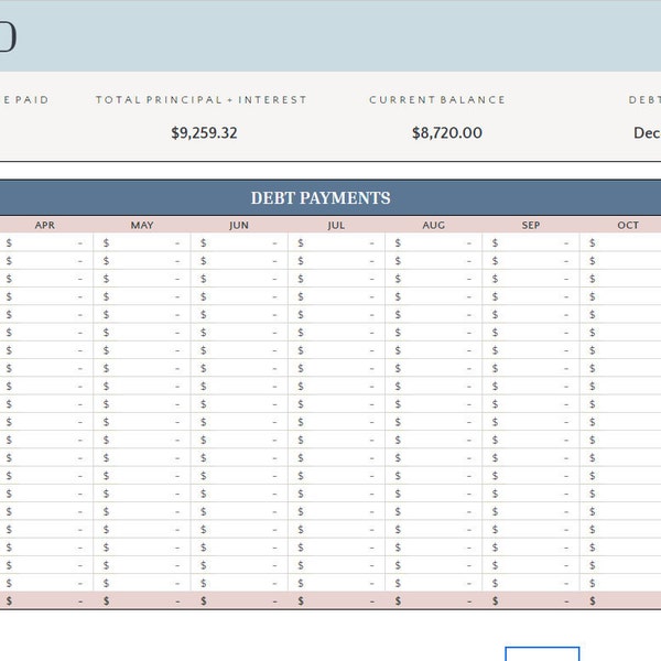 Debt Snowball Payoff Finance Planner & Schedule | Google Sheets ...