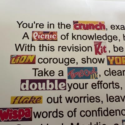 Good Luck With Your Exams Chocolate Poem Gift, Chocolate Hamper ...