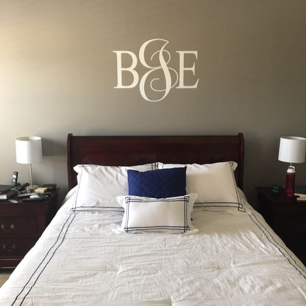 Personalized Monogram Initials Vinyl Wall Decal Lettering Decor Words ...