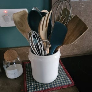 Scandi Kitchen Utensil Pot Grey White Vase Kitchen Utensil Holder ...
