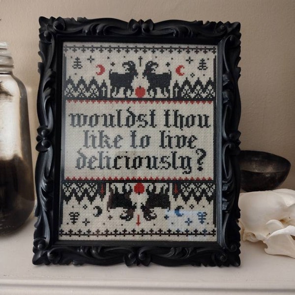 Wouldst Thou Like to Live Deliciously? - Occult Cross Stitch Sampler ...