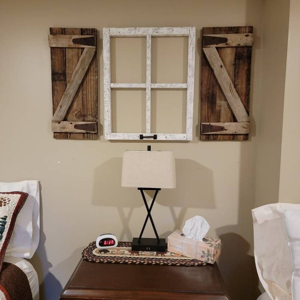 Rustic Little Window Frame With Shutters - Etsy