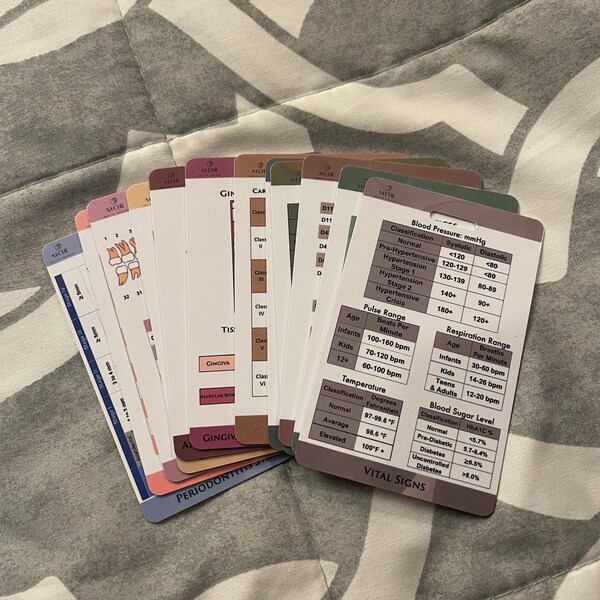 DELUXE Dental Hygiene Reference Card EXPANDED Pack, Dental Hygienist ...