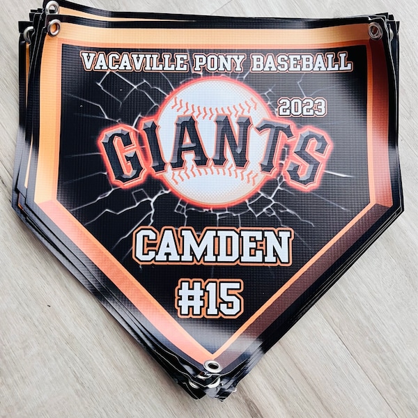 College Teams-home Plate Softball Pennants, 16"x16" Full Color Print ...