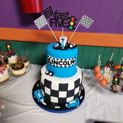 First Birthday Cake Topper Fast One Racing 1st - Etsy