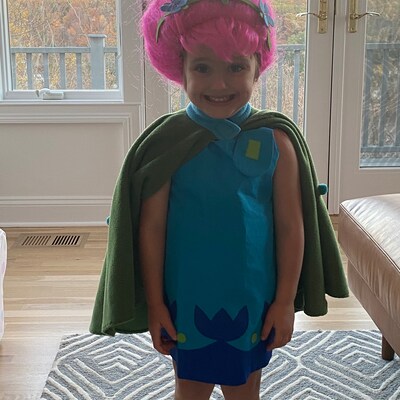 Poppy Trolls Outfit for Birthday Party, Princess Poppy Dress Cape ...