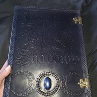 Book of Shadows, Leather Grimoire, Leather Journal, Magic Book, Celtic ...
