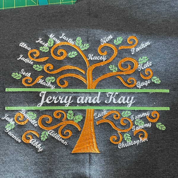 Family Tree- Digital Machine Embroidery Design - 5x6, 7x8, 8x10, 10x12 ...