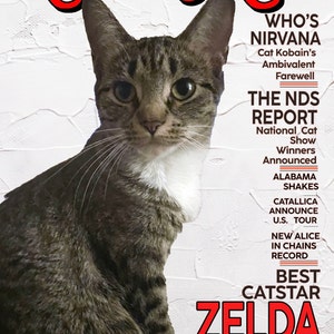 Pet Magazine Cover, Custom Pet Portrait, Funny Gift, Pet Lover Gift ...