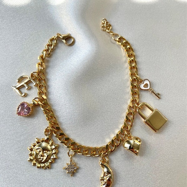 Custom Charm Bracelet, Personalized Charm Bracelet for Women Girl ...