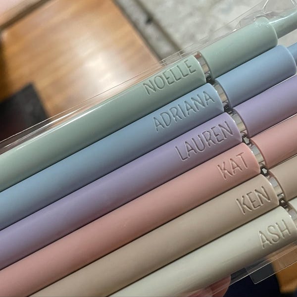Custom Pens｜personalized Pens｜set of 6 Custom Engraved Soft Touch Pens ...