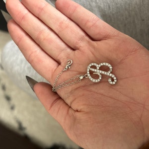 Initial Necklace 24 KT Gold Filled and Silver CZ Diamonds Regina George ...