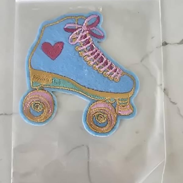 Roller Skate Patch, Iron on Patch, Embroidered Patch, Applique, Patch for Jacket, Patch for ...