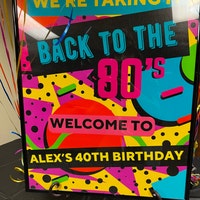Editable 80s Party Welcome Sign, Back to the 80s, Throwback Party ...