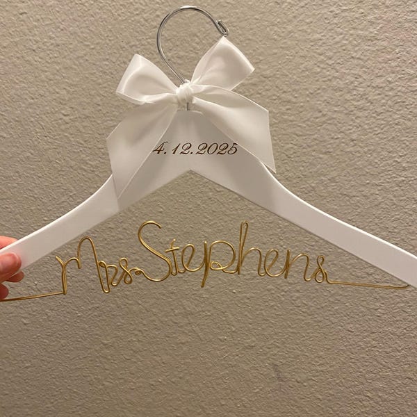 Bridal Hanger, Wedding Name Hanger, Personalized Hanger, Wedding Custom ...