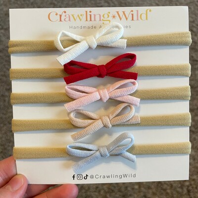 Small Baby Bows Dainty Baby Bow Headband Petite Baby - Etsy