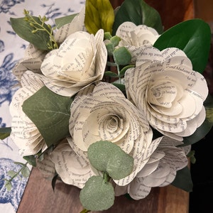 Custom Book Rose Bouquet, Wedding Bouquet - Etsy