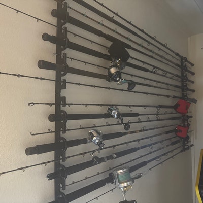 3 Fishing Rod Holder Vertical Console Boat Wall Rack Bungee - Etsy