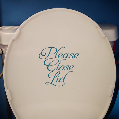 Bathroom Toilet please Close Lid Vinyl Lettering Decal Sticker - Etsy