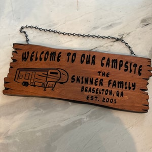 Outdoor Wood Sign Custom Camp Sign Personalized Camping Sign RV Decor ...