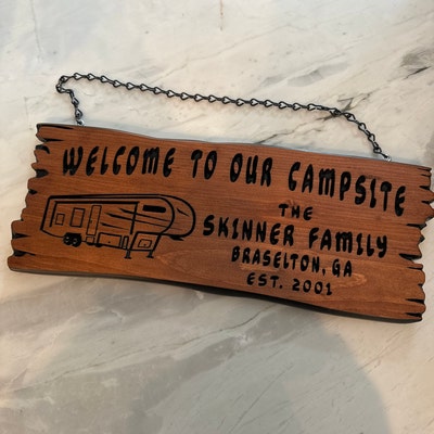 Outdoor Wood Sign Custom Camp Sign Personalized Camping Sign RV Decor ...