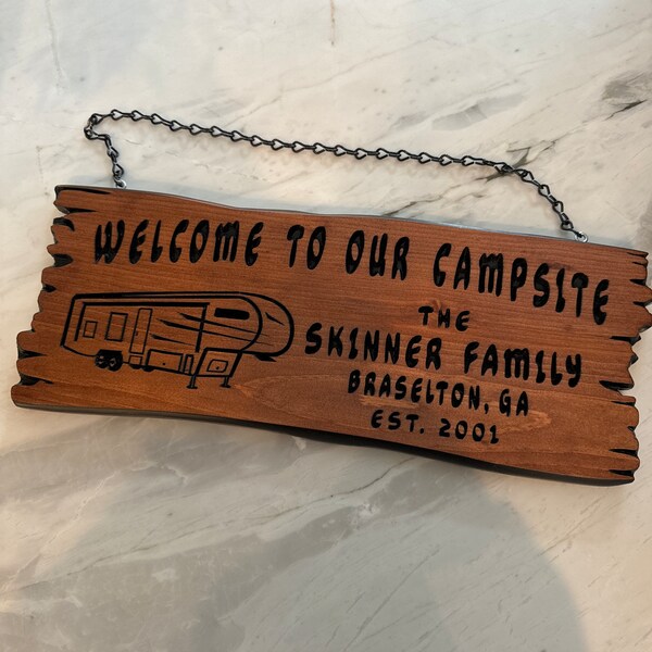Outdoor Wood Sign Custom Camp Sign Personalized Camping Sign RV Decor ...