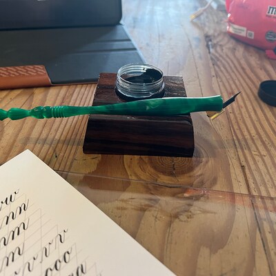 Red Cedar Pen Holder With Ink Containers - Etsy