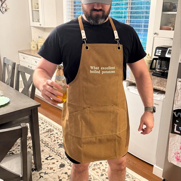 Personalized Canvas Apron, Custom Father's Day Gift for Men, Bartender ...