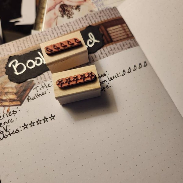 5 Star Rating Rubber Stamp - Book Journal Planner Stamp - Etsy