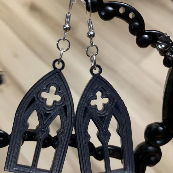 Gothic Cathedral Window Earrings - Goth Earrings - Horror Earrings ...