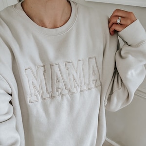 Neutral Embroidered Sweatshirt Simple Monogram Initial - Etsy