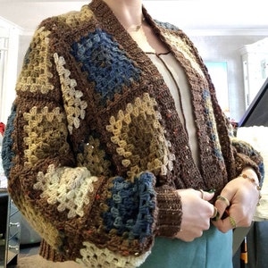 Crochet Granny Square Cardigan-digital Download-one Size - Etsy