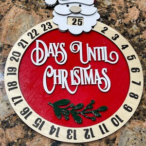 Santa Christmas Countdown Laser Cut File, Christmas Santa Countdown SVG ...